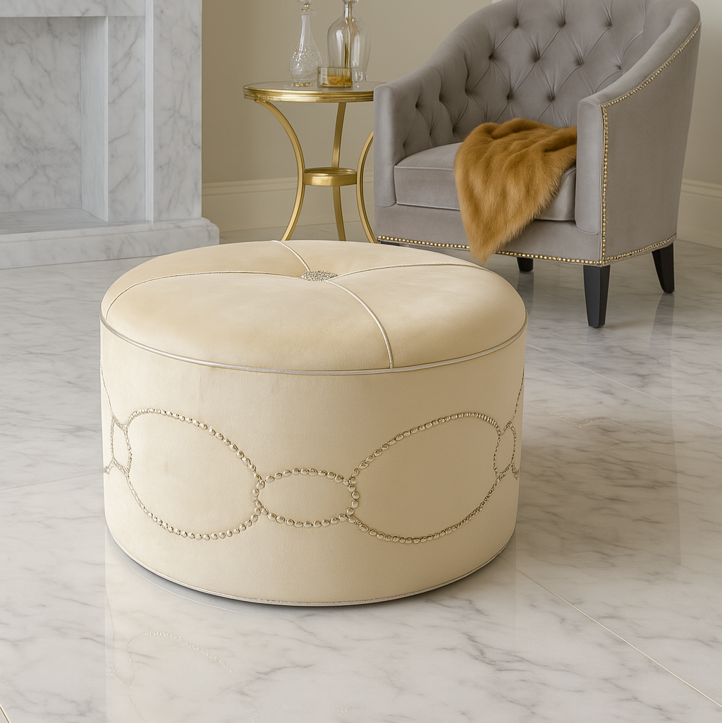 Alexis Ottoman – Tufted Velvet Accent Ottoman, Handmade & Customizable ...